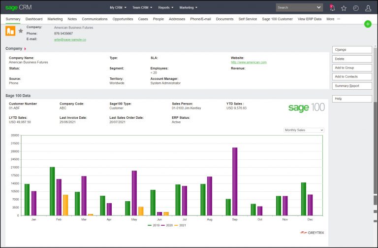 Sage 100 CRM – My CRM Manager